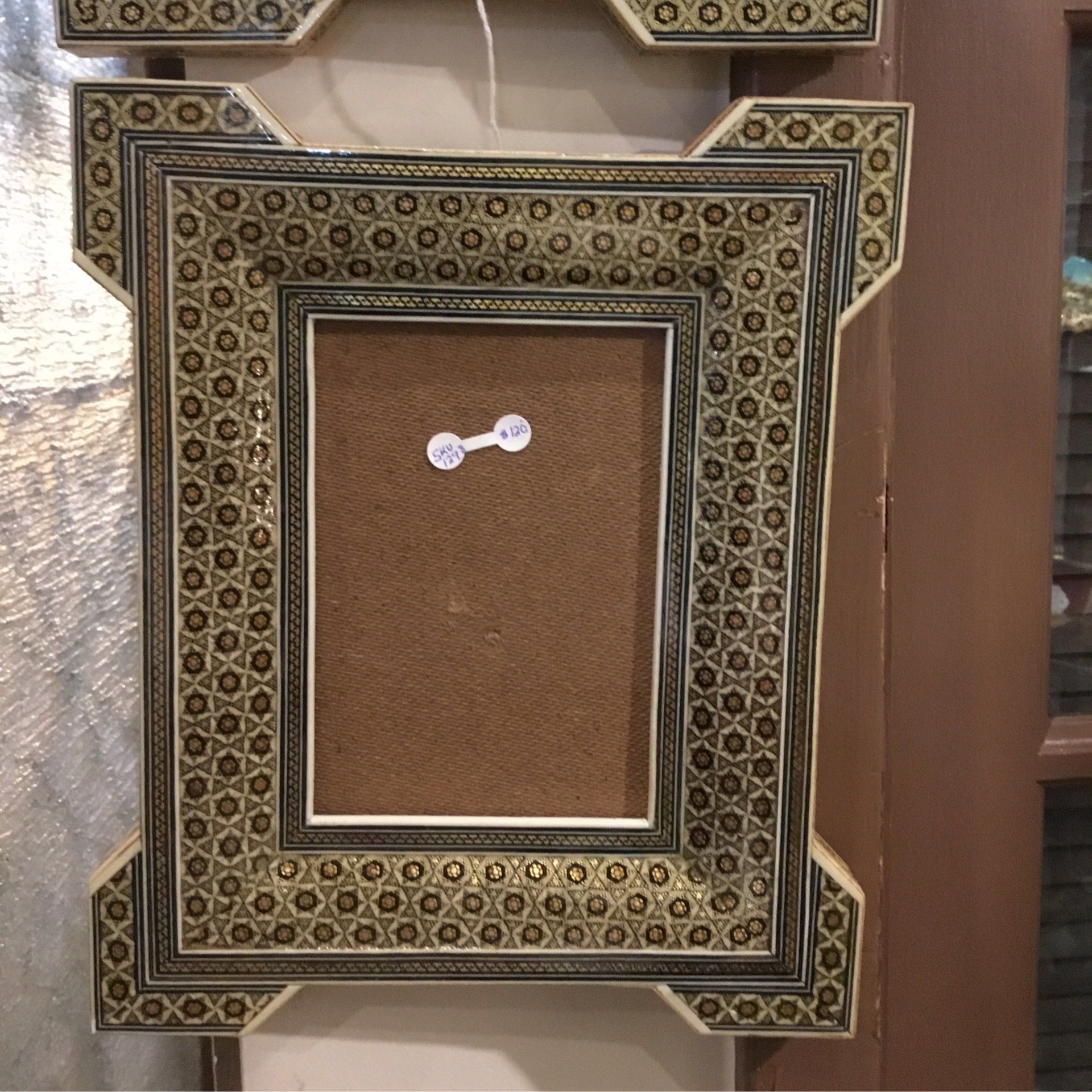 Persian Khatam Frame Iran mosaic hand painted | Silk Road Gallery